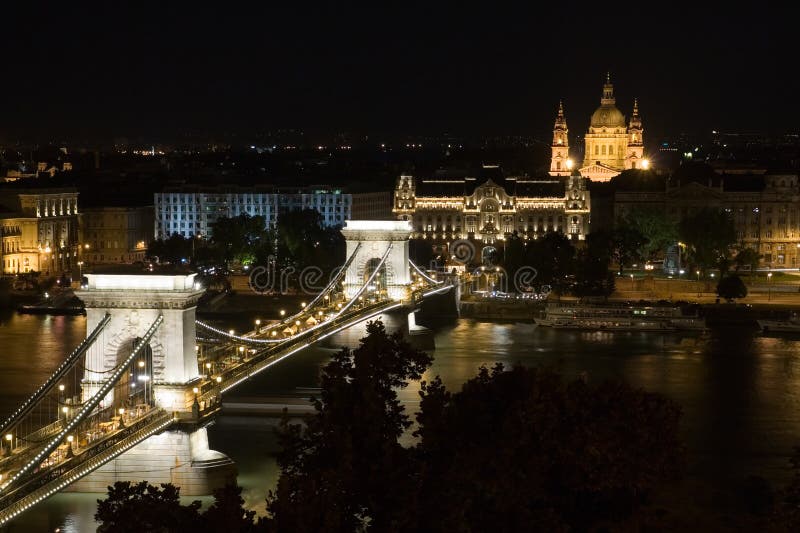 Budapest the Old Chain Bridge Stock Image - Image of chainbridge ...
