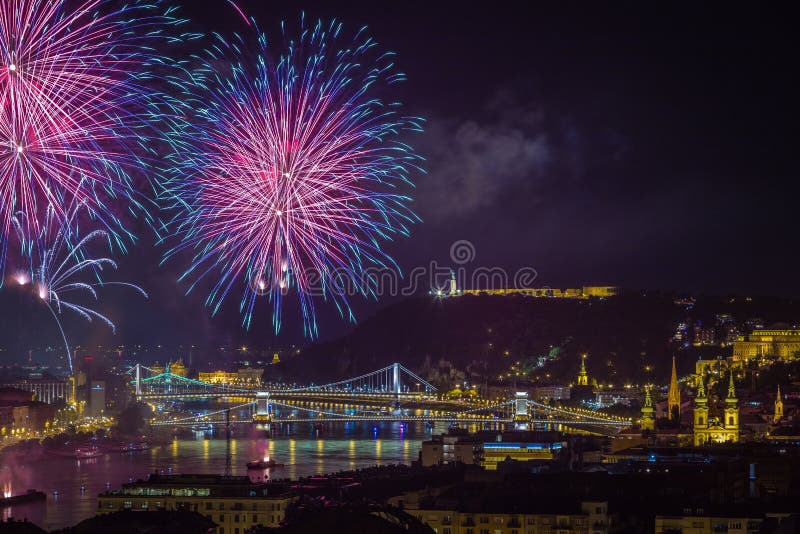 Budapest, Hungary - the Beautiful 20th of August Fireworks Over the ...
