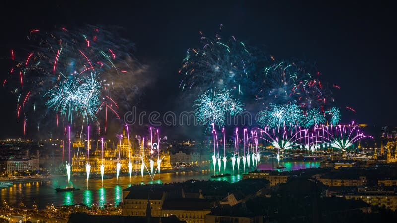 Budapest, Hungary - the Beautiful 20th of August Fireworks Over the ...