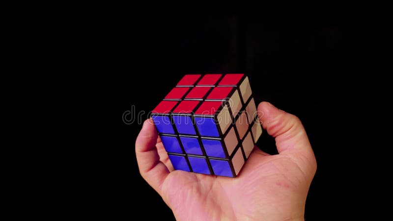 Rubik S Cube Solved Spinning Stock Footage - Video of colors, completed ...