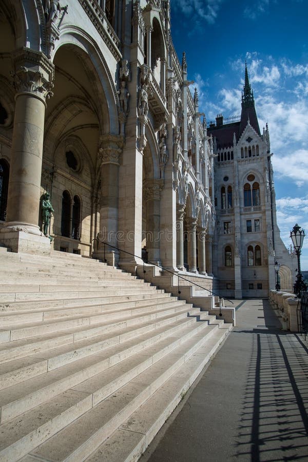 BUDAPEST, HUNGARY - AVRIL 16, 2016: the Entrance of the Library ...