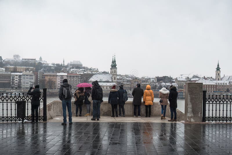 Budapest, Hungary - January 01, 2019: People Looking at Panoramic View ...