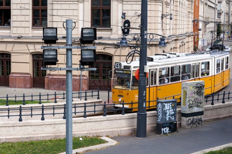 Tram in Budapest editorial photo. Image of famous, city - 125010501
