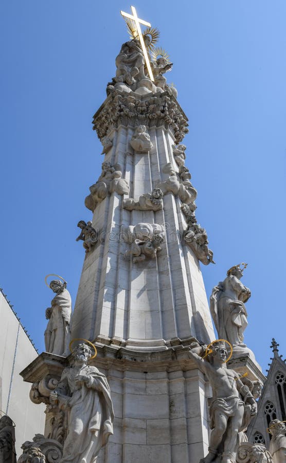 Column of the Holy Trinity at Fishermen S Bastion at Budapest on ...
