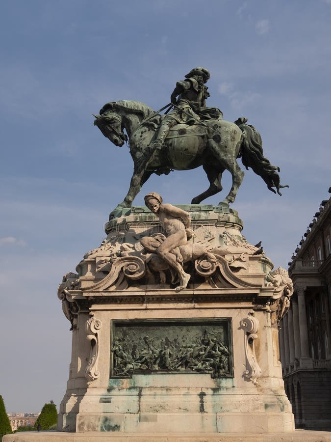 BUDAPEST, HUNGARY- MAY, 26, 2019: a Prince Eugene of Savoy Statue at ...