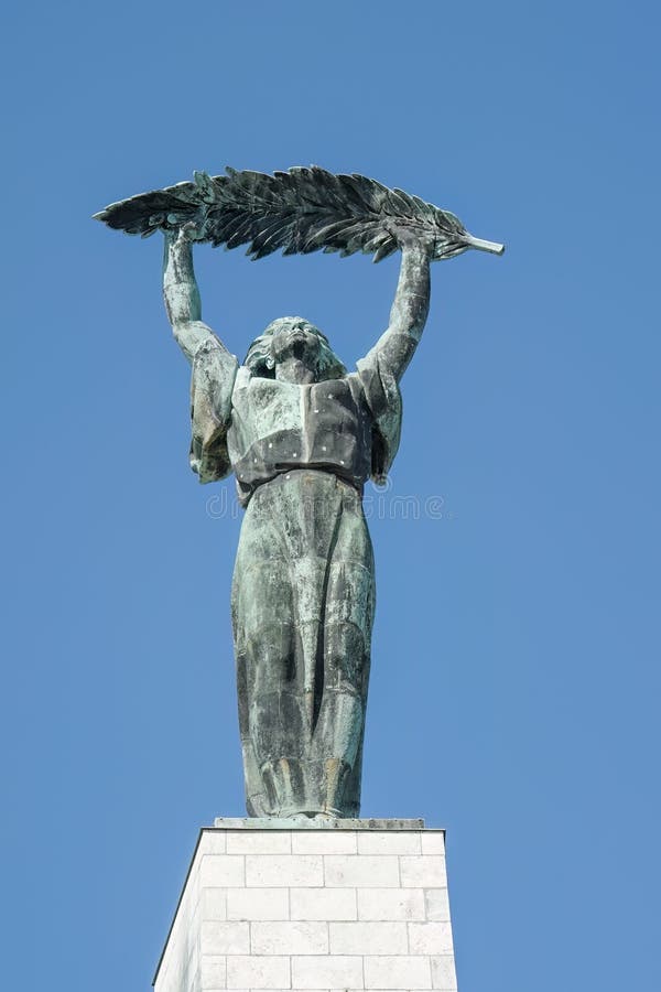 Part of the Liberty or Freedom Statue in Budapest on September 21, 2014 ...