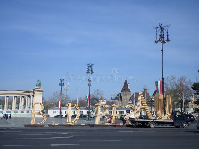 Budapest editorial photo. Image of installation, spring - 90755506