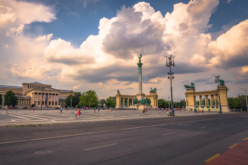 Budapest - June 22, 2019: Heroes Square on a Summer Day in Budapest ...