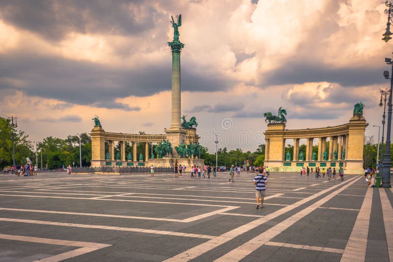 Budapest - June 22, 2019: Heroes Square on a Summer Day in Budapest ...