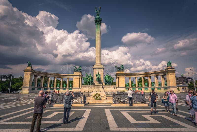 Budapest - June 22, 2019: Heroes Square on a Summer Day in Budapest ...