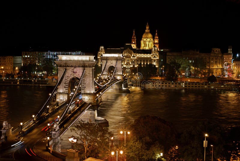 Budapest stock photo. Image of hungary, night, city, suspension - 60547074