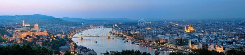 Budapest Panorama at Dusk stock image. Image of hungary - 31519223