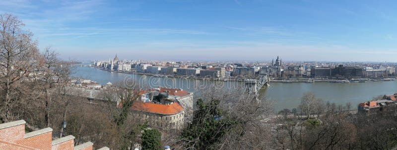 Budapest Panorama with Views of the Parliament Building Stock Image ...