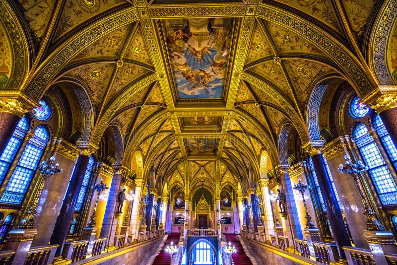 Inside Of Parliament Of Hungary, Budapest Stock Image - Image of ...