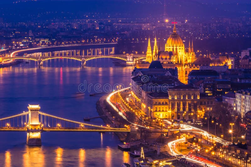 Budapest postcard stock image. Image of panorama, europe - 64456549