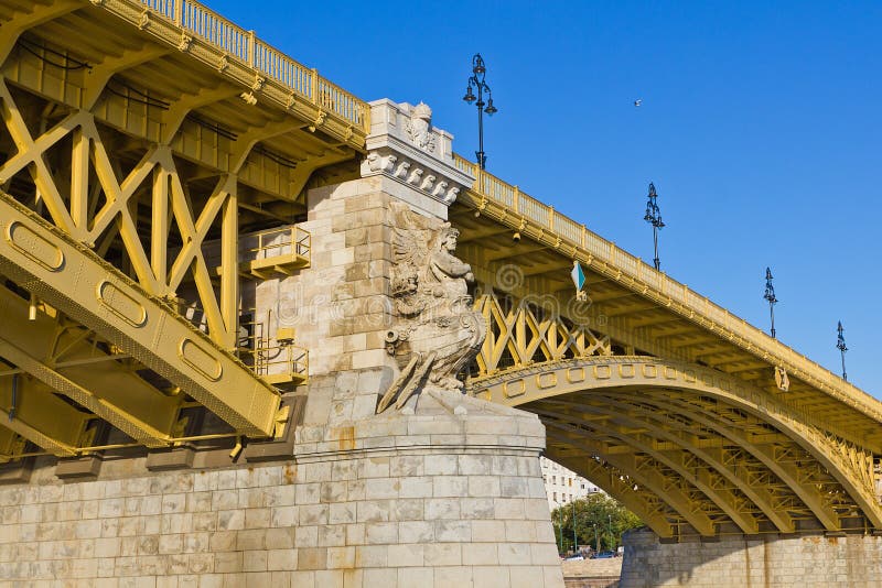 Margaret Bridge in Budapest Above the Danube. Stock Photo - Image of ...