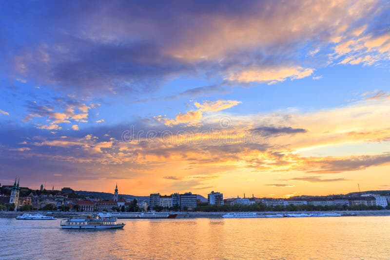 Budapest at Sunset, Hungary Stock Photo - Image of bridge, europe: 44102680