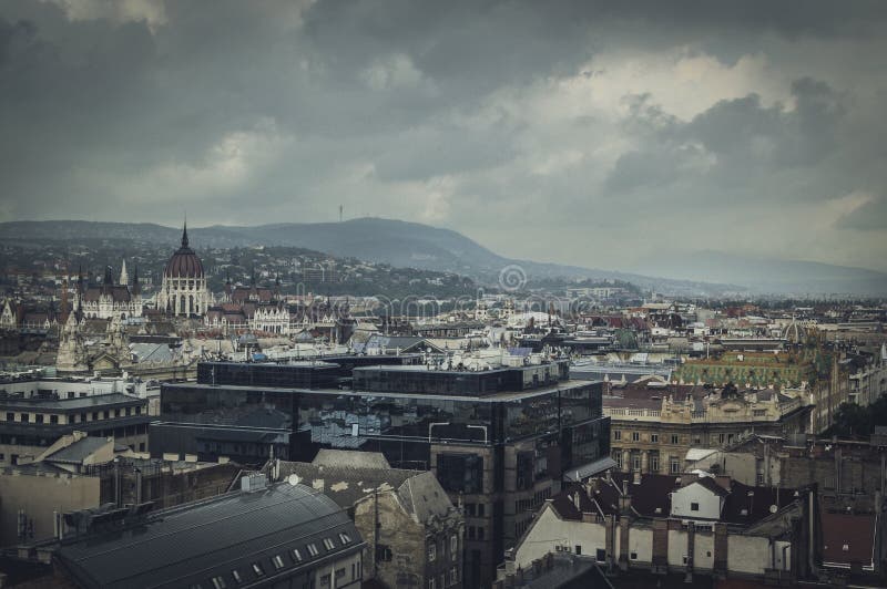 Budapest Top City View from St. Stephan`s Basilica Stock Photo - Image ...