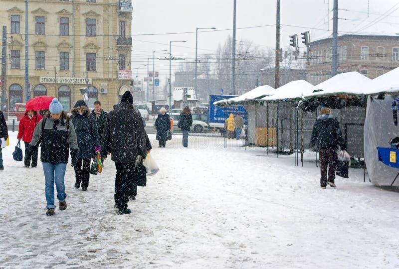 Budapest under snow editorial stock photo. Image of budapest - 12432188