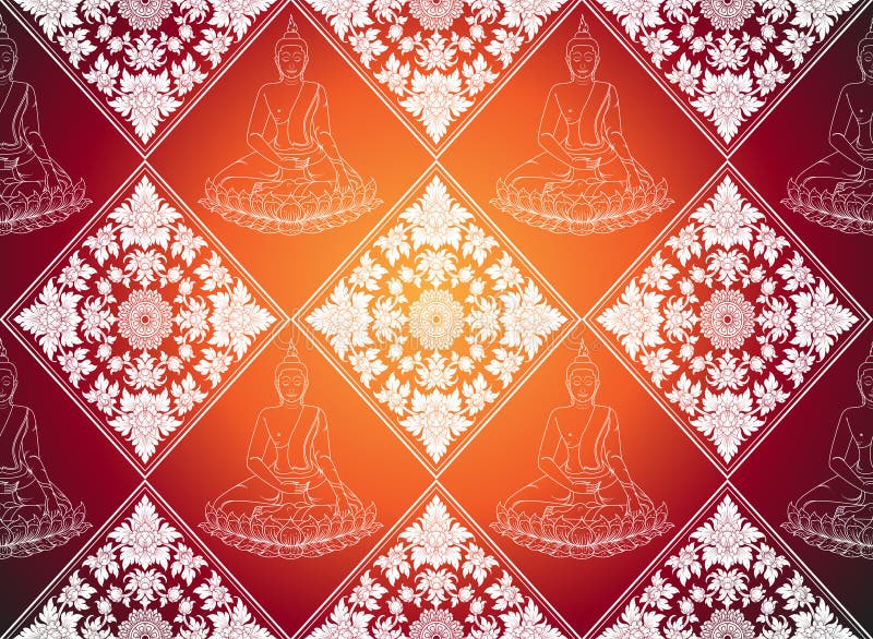 Buddha Abstract Thai Tradition Pattern Background Stock Vector ...