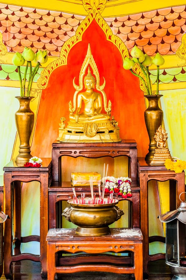 Buddha Altar in a Budhist Temple Stock Photo - Image of small, altar ...
