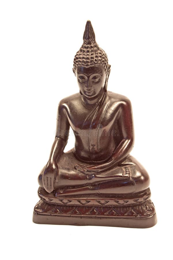 Buddha Black Statue Isolated on White Stock Photo - Image of white ...