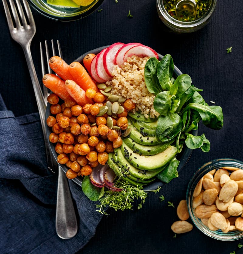 Buddha Bowl, Healthy and Balanced Vegan Meal, Fresh Salad with a ...