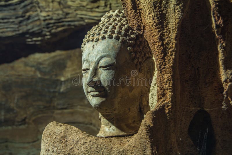 Buddha in the cave stock image. Image of asian, closeup - 84965583