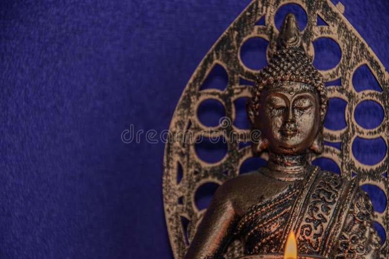 Buddha Craft with a Candle and Inciense. Stock Image - Image of ocean ...