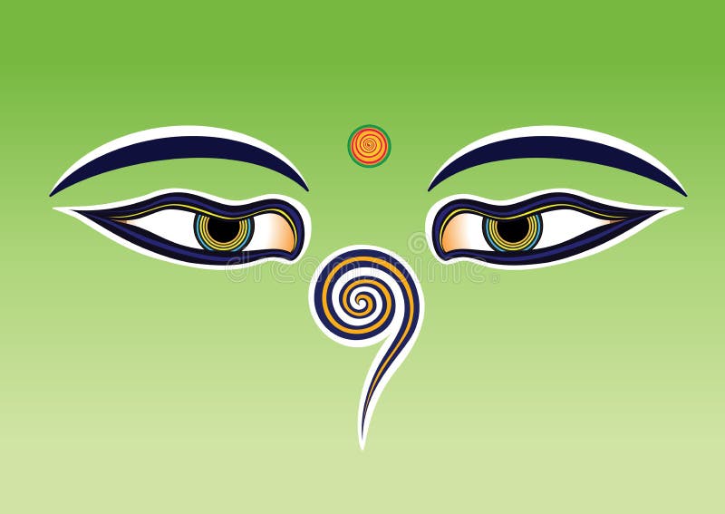 Eyes Of Buddha Symbol Isolated Stock Illustration - Illustration of ...