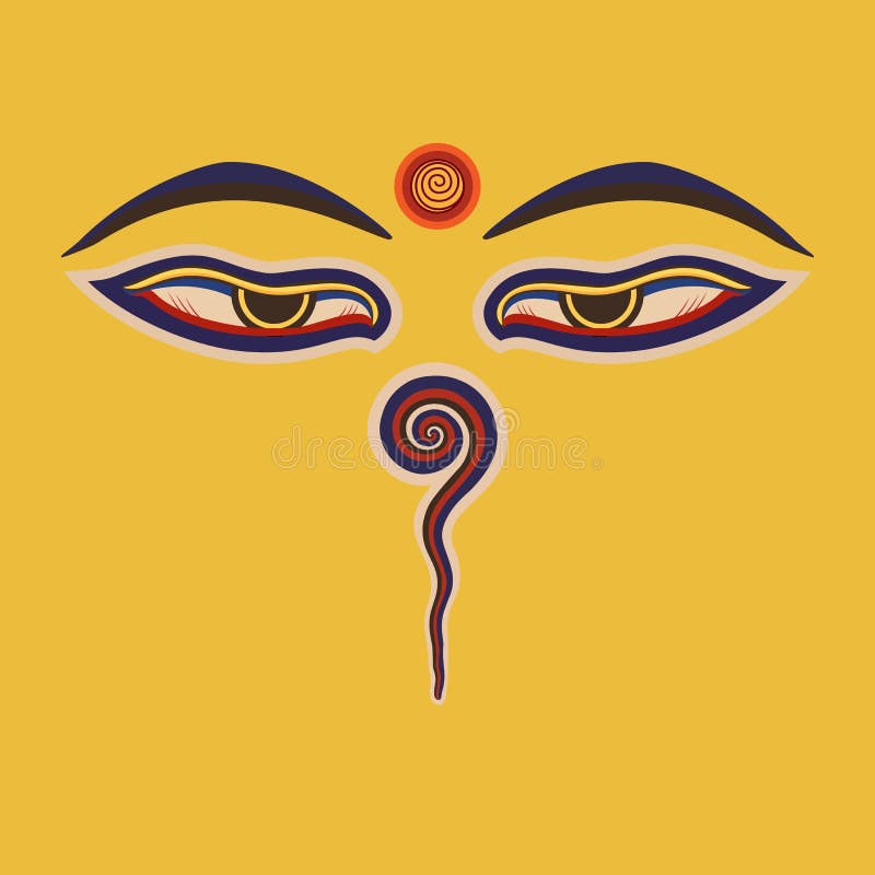 Buddha eyes of the Nepal stock vector. Illustration of abstract - 53453601