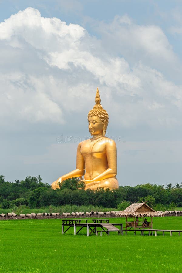 Buddha on field at sky stock image. Image of religion - 172850981