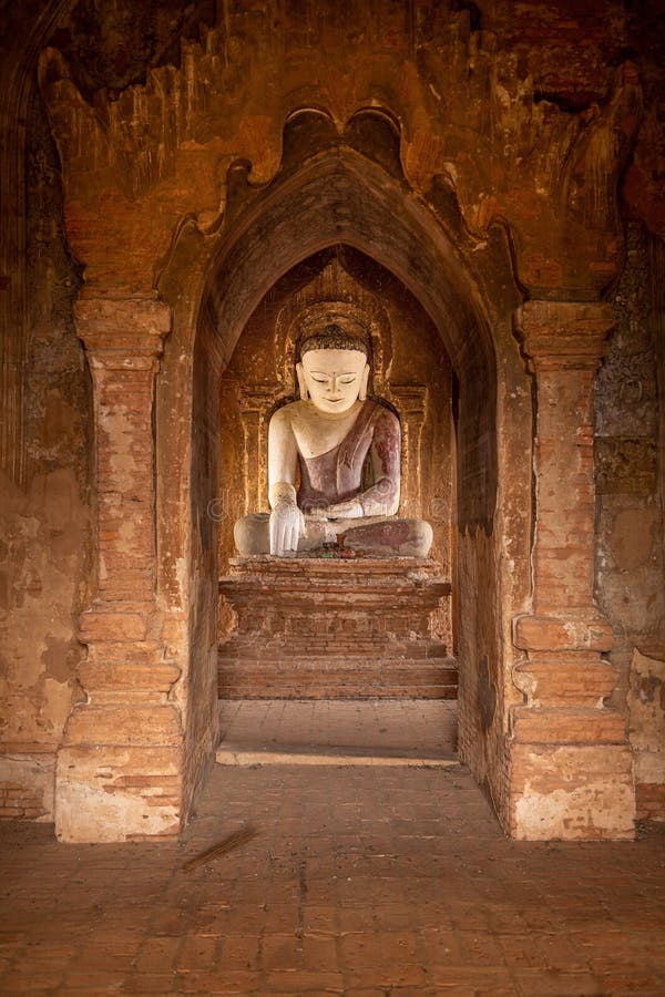Buddha Figure Inside One of the Thousands of Buddhist Temples in Bagan ...