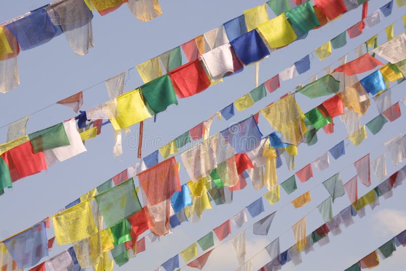 Tibetan Prayer Flags in Lhasa Stock Image - Image of vicinity, flag ...