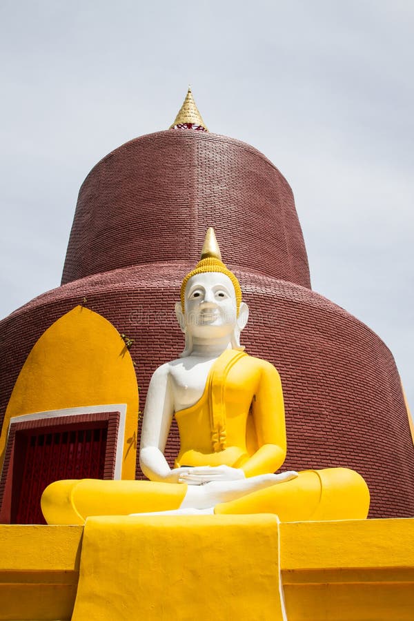 Buddha Front of Pagoda in Temple.Thailand Stock Photo - Image of holy ...
