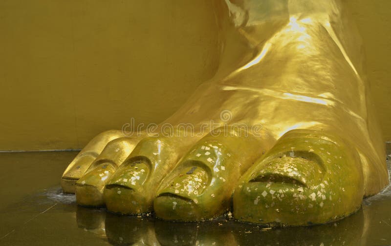 Buddha Golden toe closeup stock photo. Image of sacred - 93952756