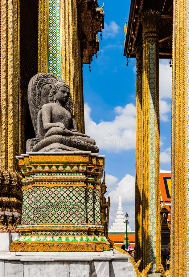 The Buddha of Grand Palace of Thailand. Stock Image - Image of blue ...