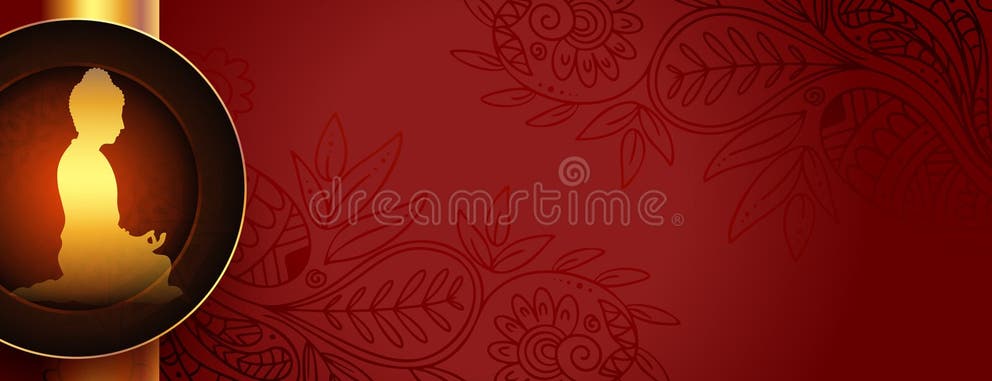 Buddha or Guru Purnima Religious Banner with Text Space Stock Vector ...