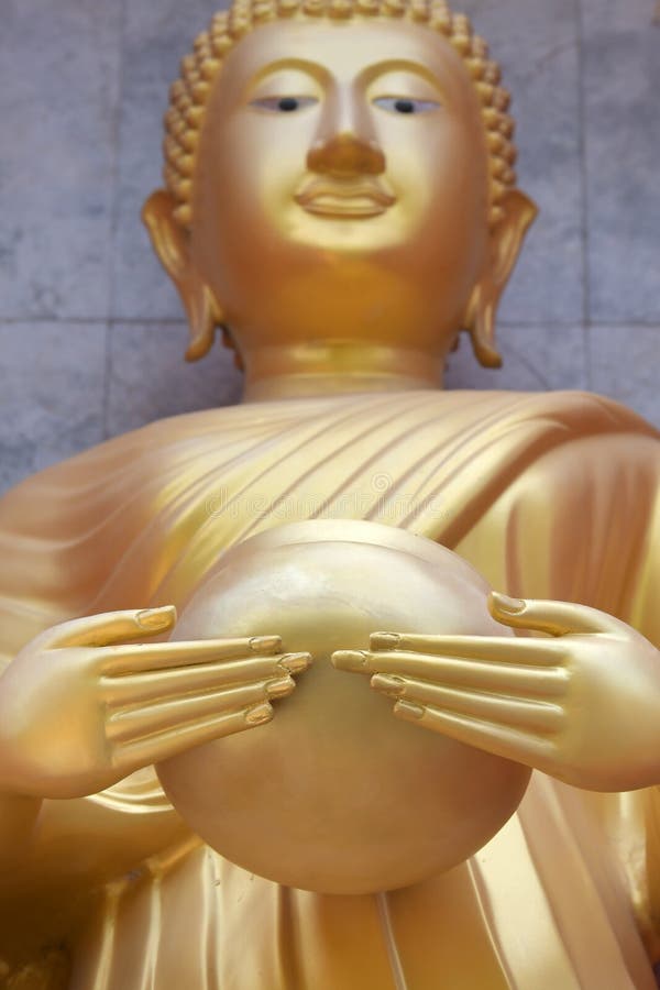 Buddha in the hand. stock photo. Image of hand, antique - 104566428