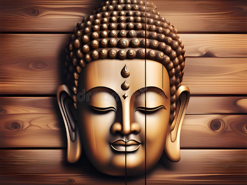 Buddha head close up view stock illustration. Illustration of harmony ...