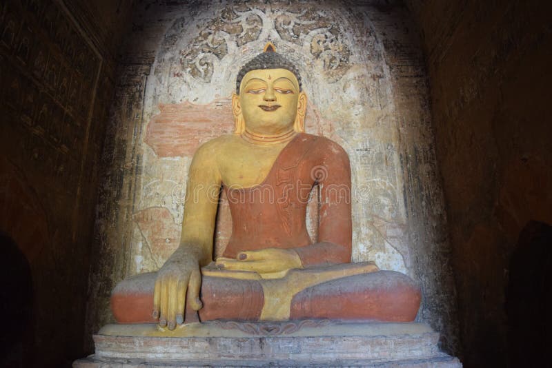 Buddha Inside a Bagan Temple, Myanmar Stock Image - Image of bagan ...