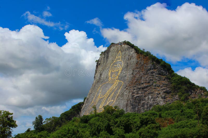 Buddha laser mountain stock image. Image of hill, cloud - 254864021