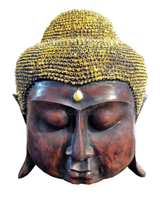 Buddha Mask on Isolated White Background Stock Photo - Image of head ...
