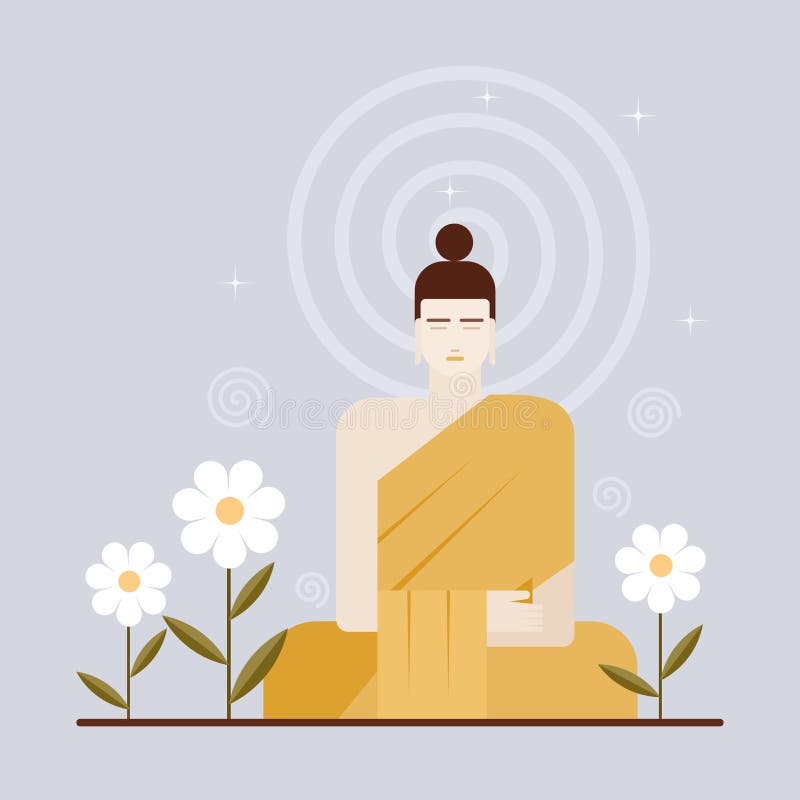 Buddha meditating in peace stock vector. Illustration of buddha - 300840831