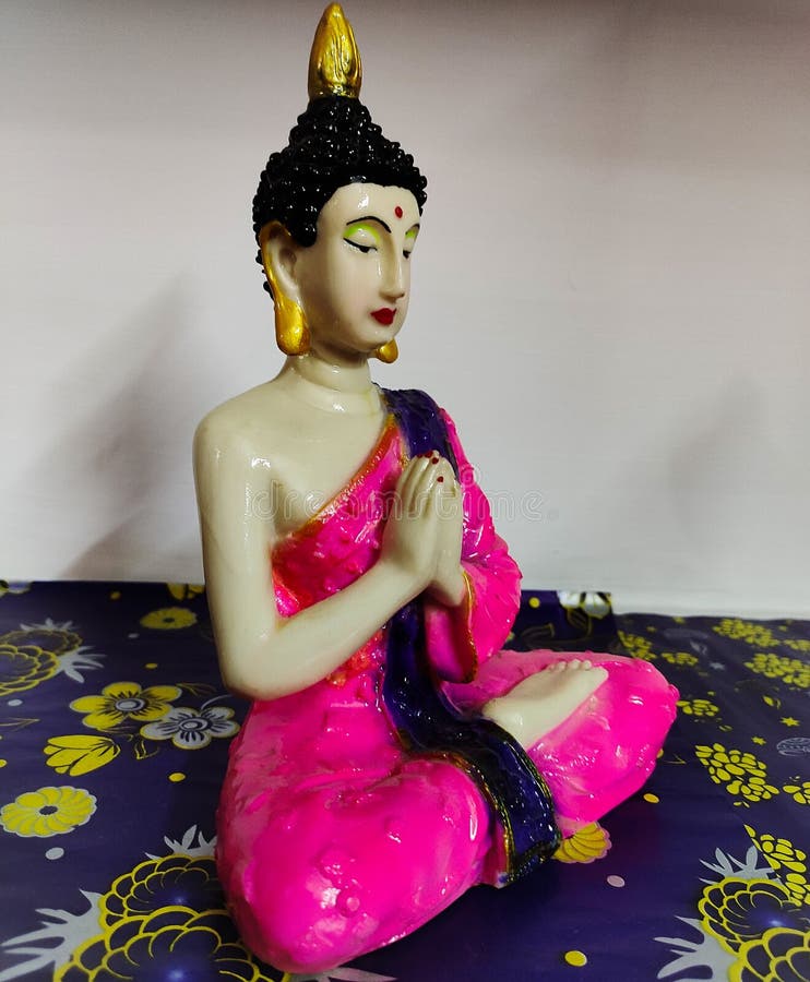 Buddha Meditation in Namaste Posture Stock Photo - Image of dress ...