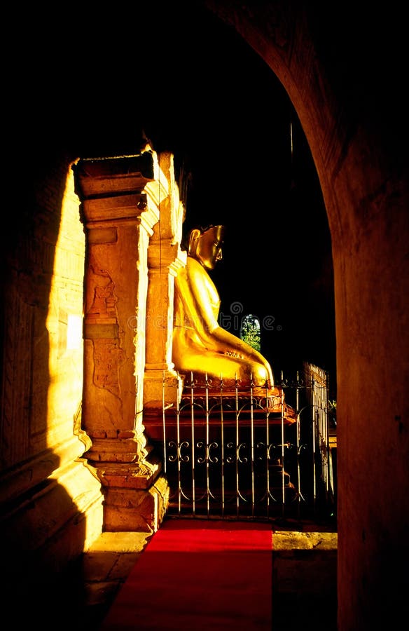 Buddha Inside Ananda Temple, Bagan, Stock Image - Image of authentic ...
