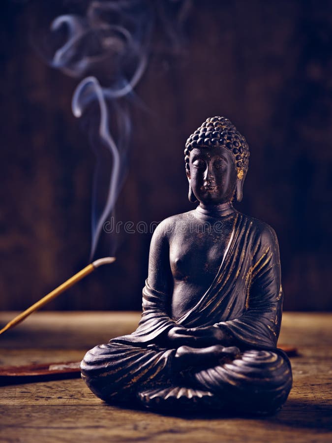 Buddha Portrait joss stick stock image. Image of religion - 40399401