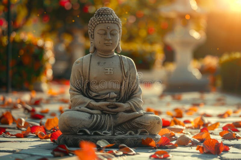 Buddha Purnima Concept - Buddha Statue Stock Illustration ...