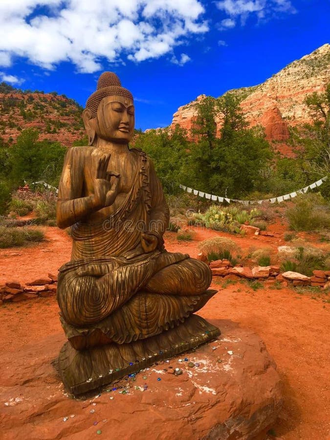 Buddha of the red rocks stock image. Image of stupa, summer - 81000417