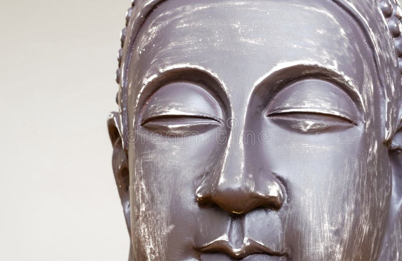 Buddha`s Face Close-up. the Buddha Image in Ceramics. the Texture of ...